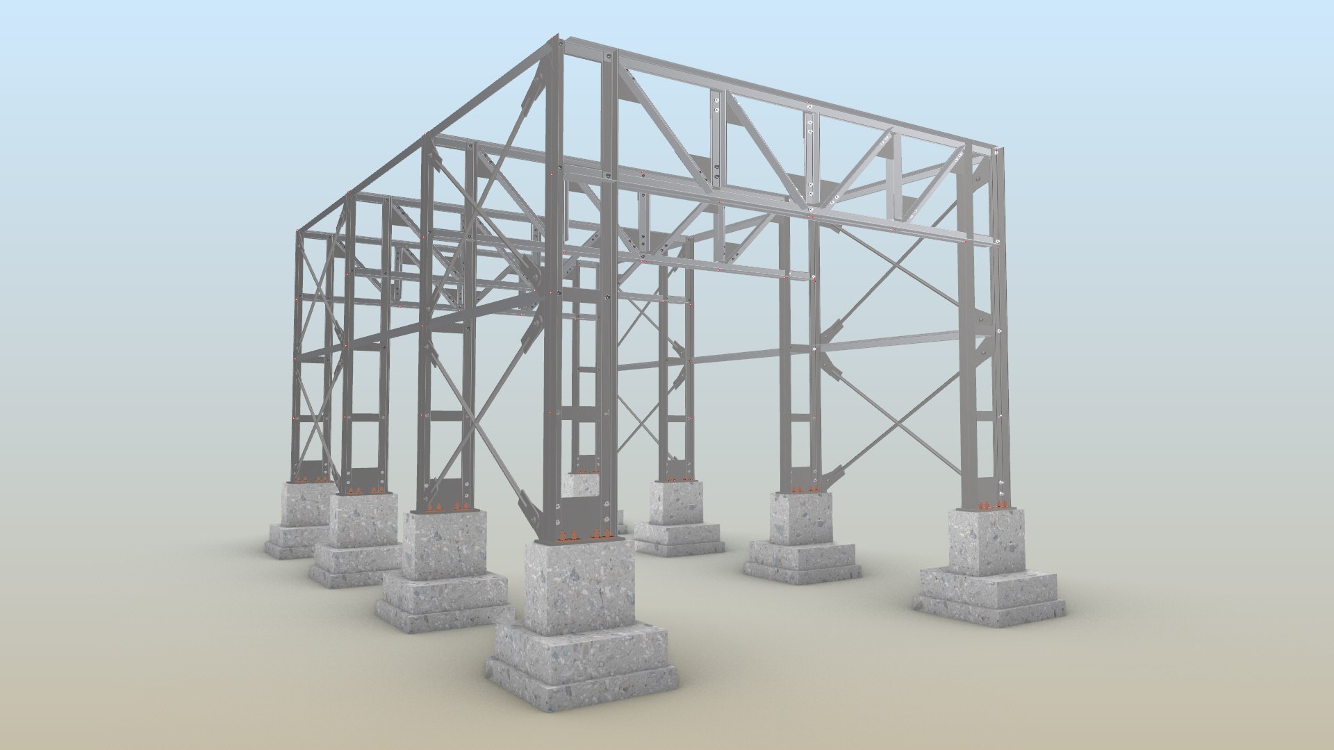 Steel truss structure 3D - TurboSquid 2048715