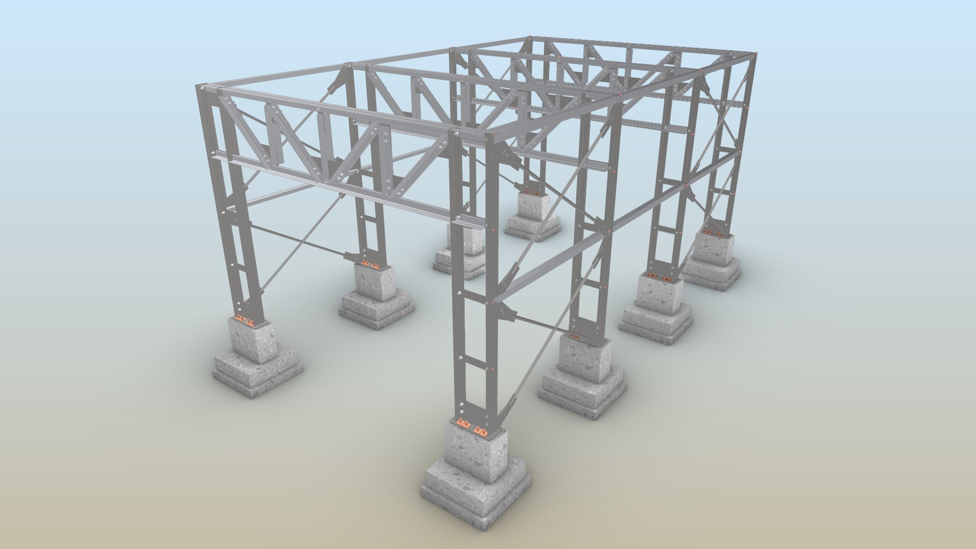 Steel truss structure 3D - TurboSquid 2048715