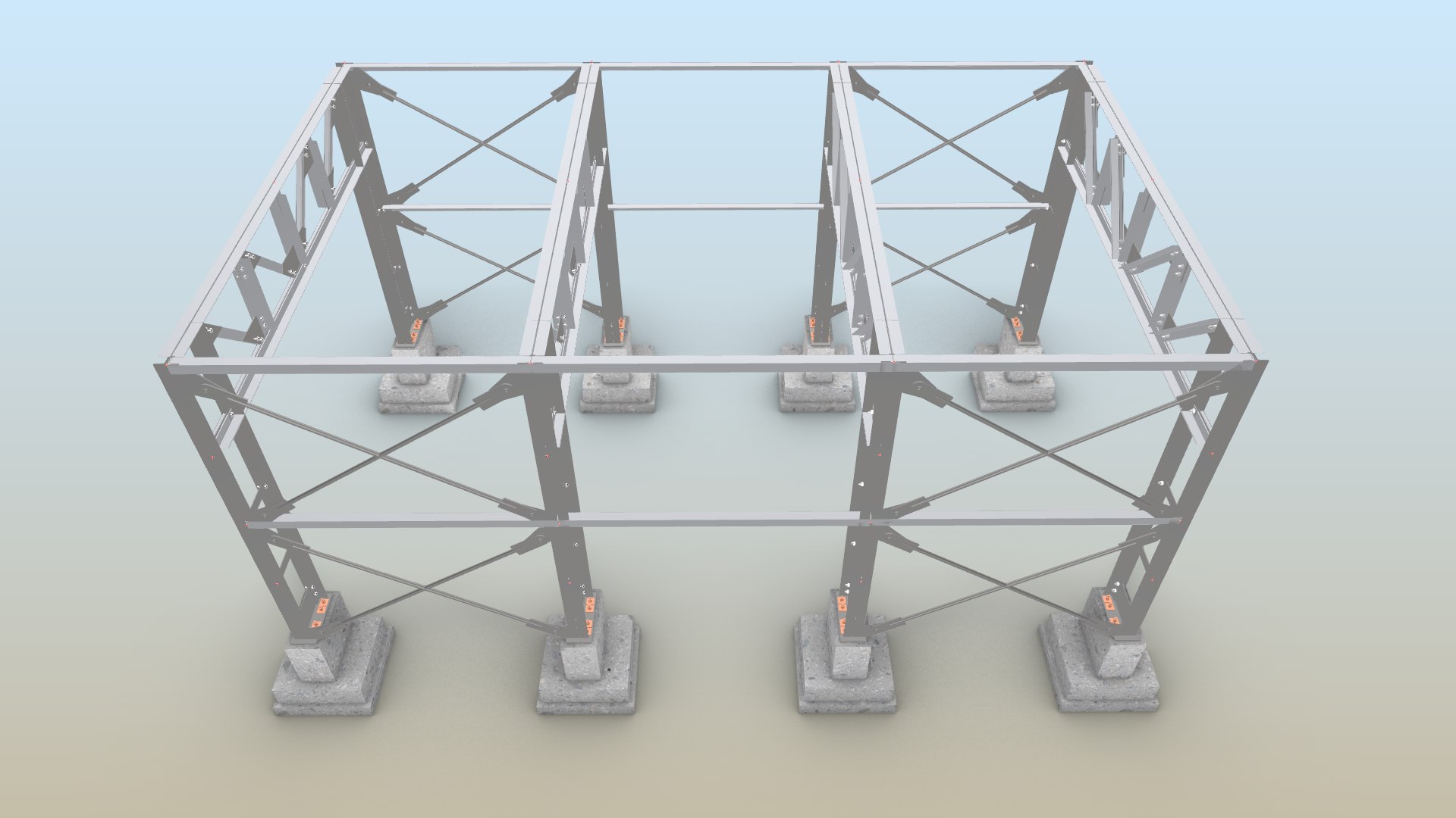 Steel truss structure 3D - TurboSquid 2048715