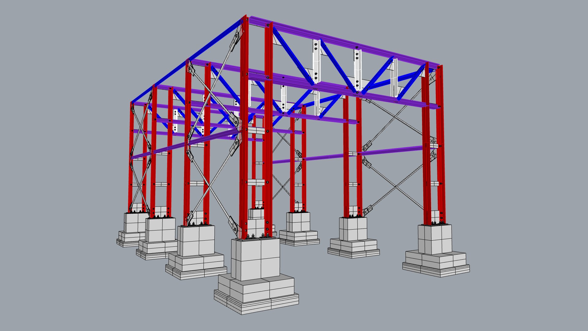 Steel truss structure 3D - TurboSquid 2048715