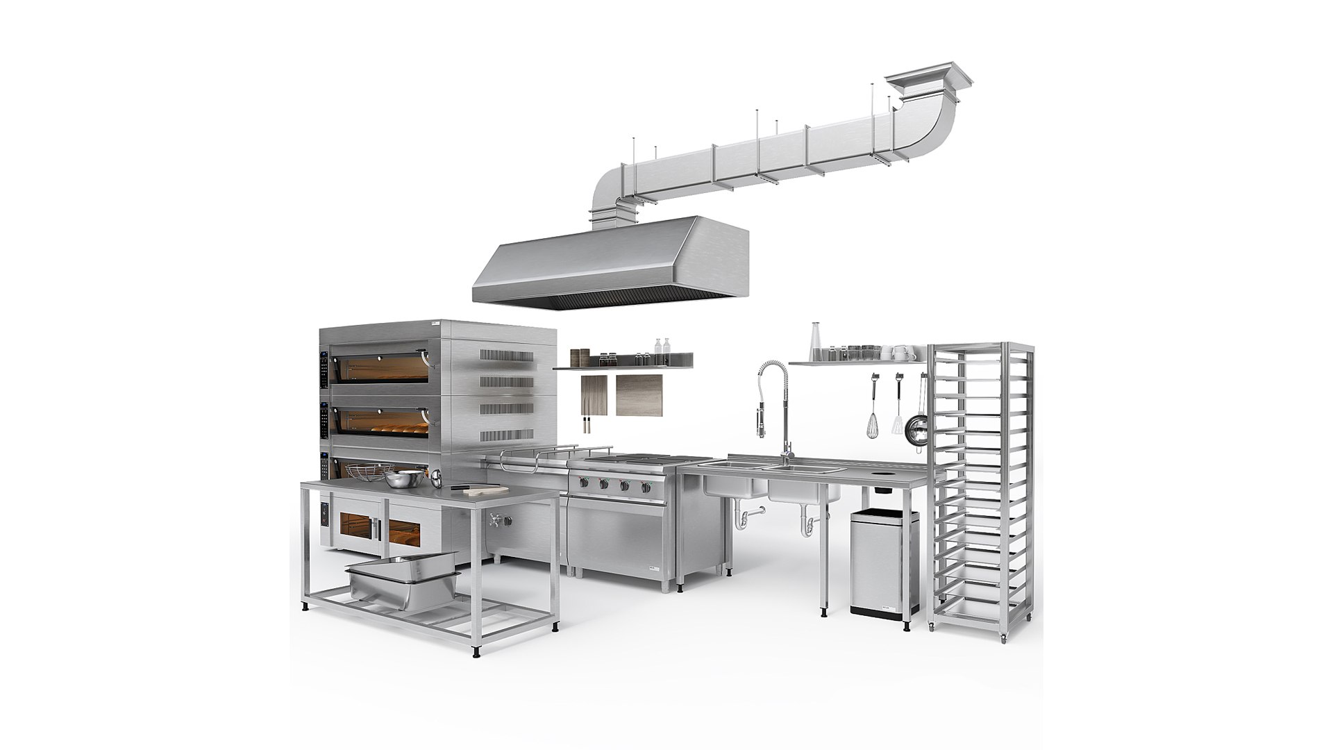 Industrial Kitchen Equipments 3D Model - TurboSquid 2034268