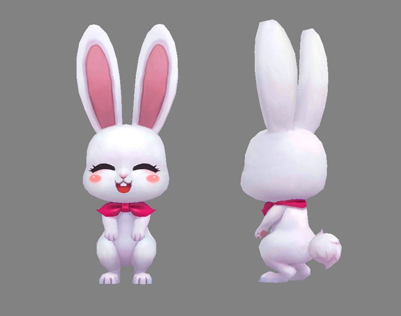 Cartoon little white rabbit 3D - TurboSquid 1732749