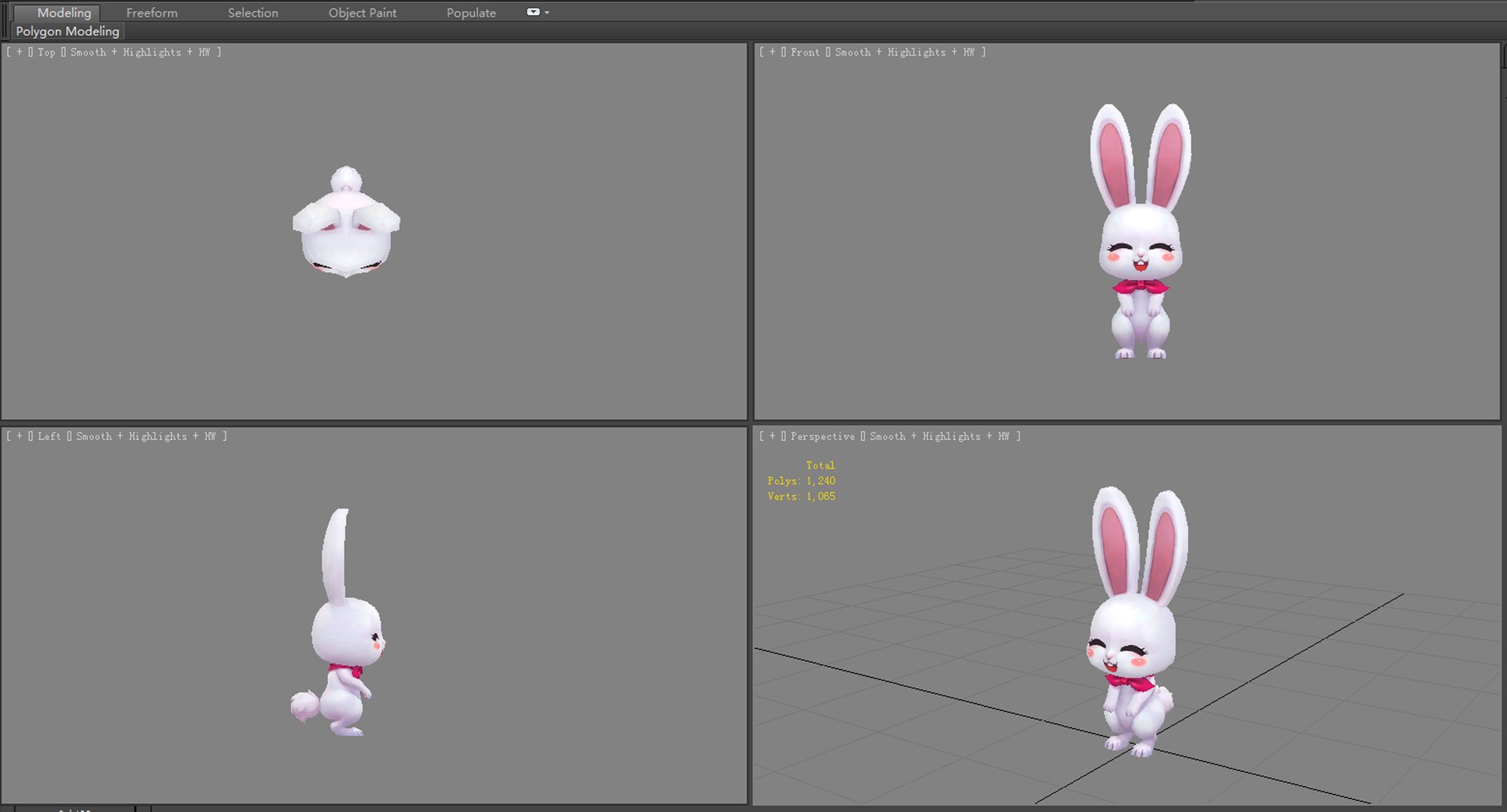 Cartoon little white rabbit 3D - TurboSquid 1732749