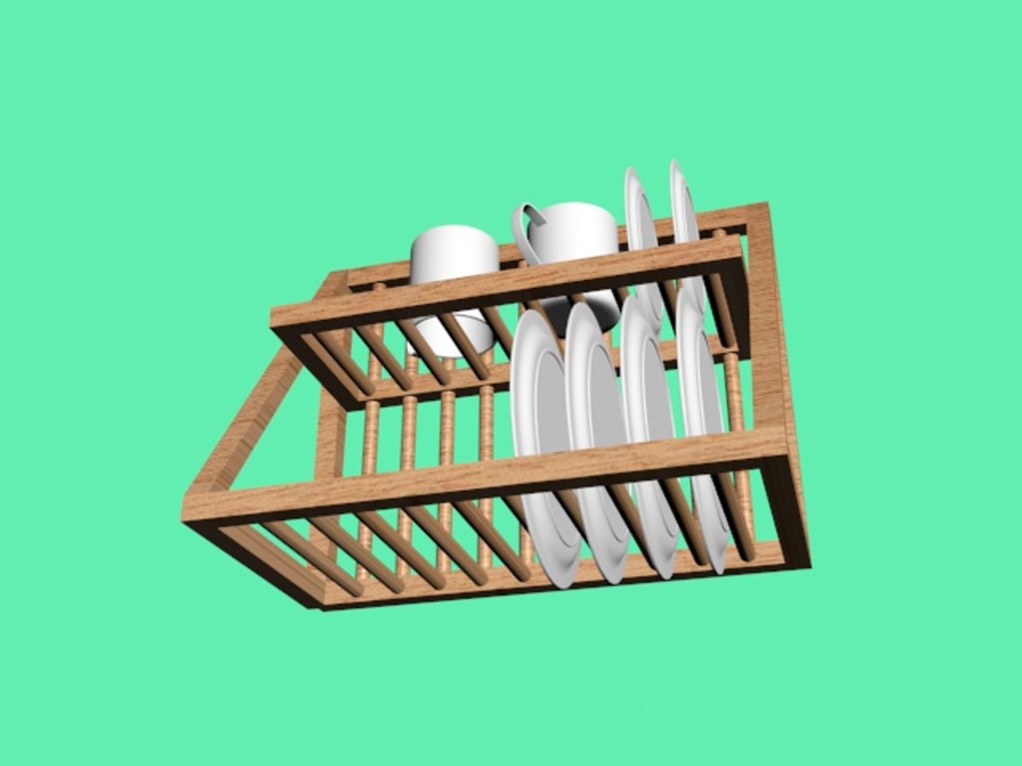 3D Plate Rack Model - TurboSquid 1364287