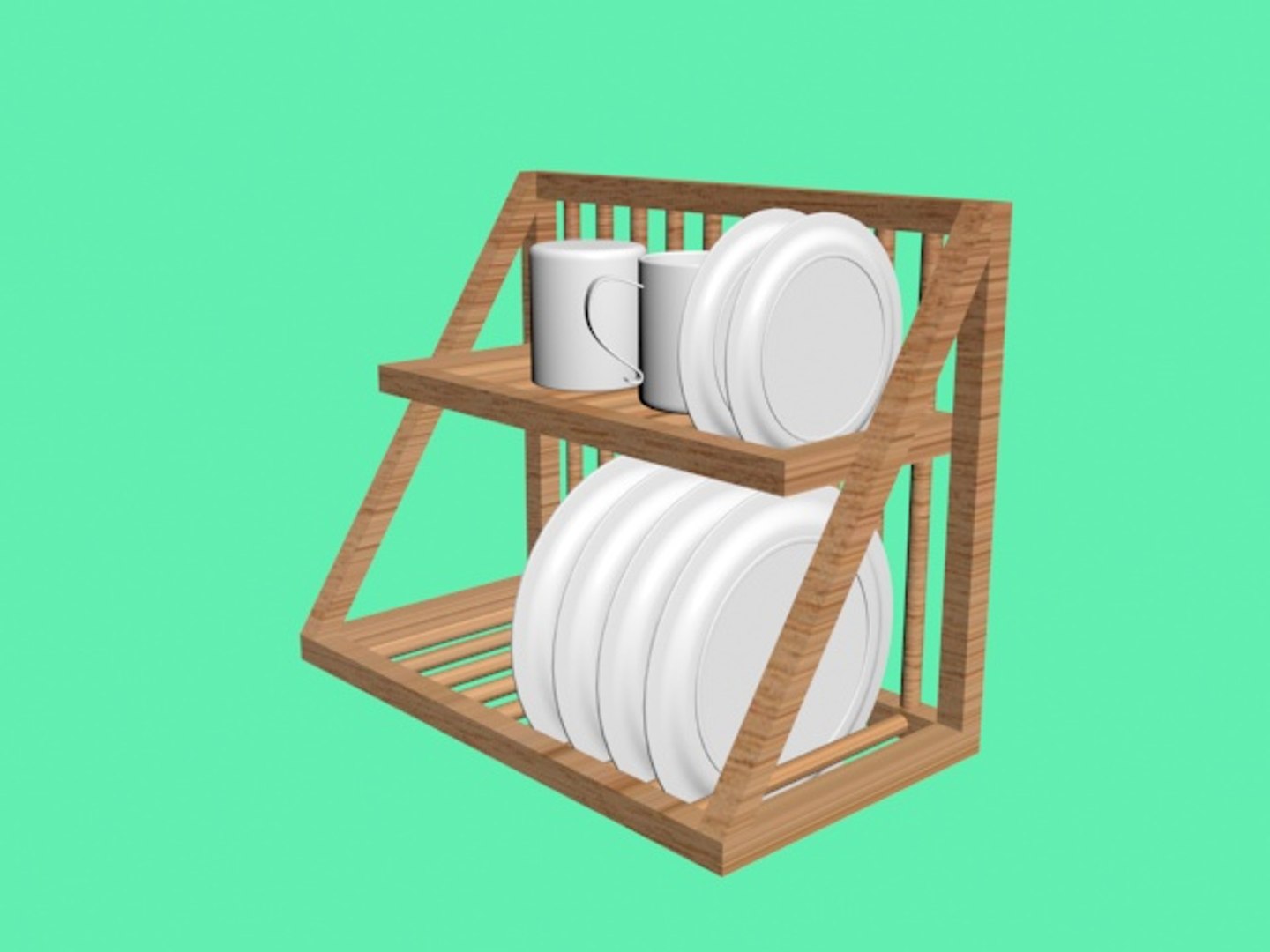 3D Plate Rack Model - TurboSquid 1364287