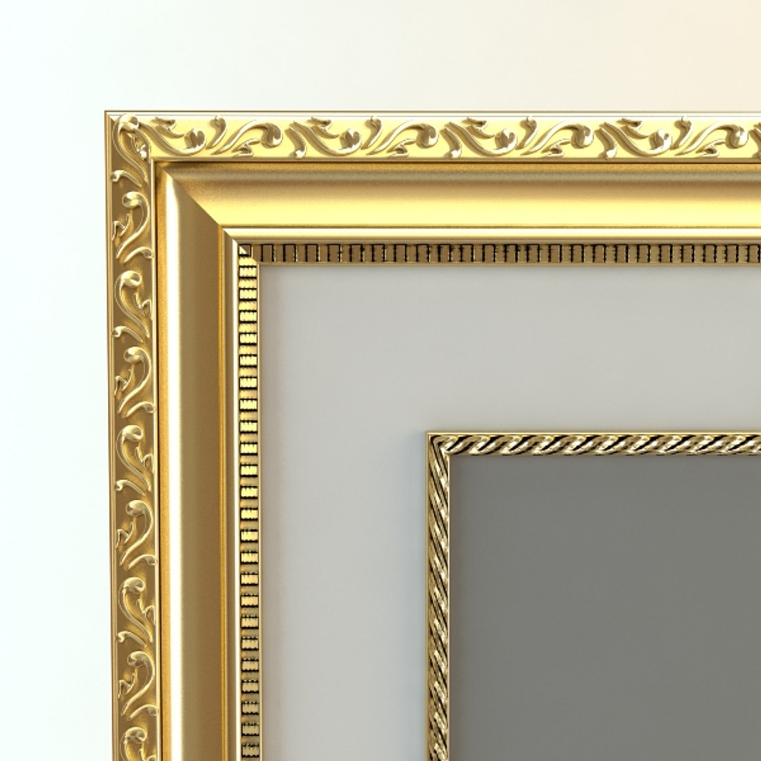 Wall Frame Gold 3d Model