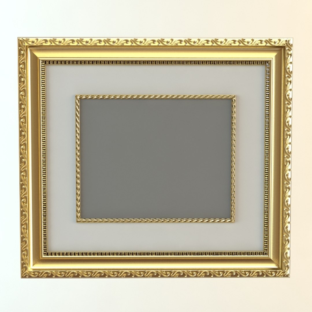 Wall Frame Gold 3d Model