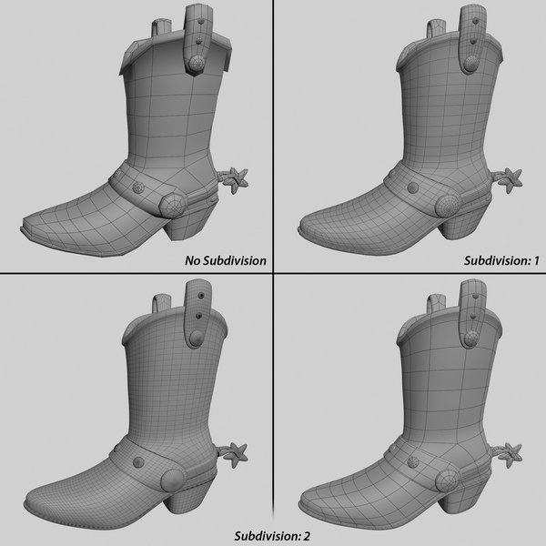 cowboy boot 3d max