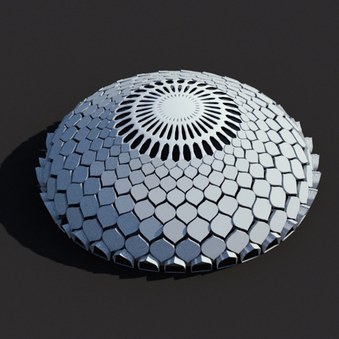 3D Model A Beutiful Dome Beyond The Airport Exterior Scence And Dome ...