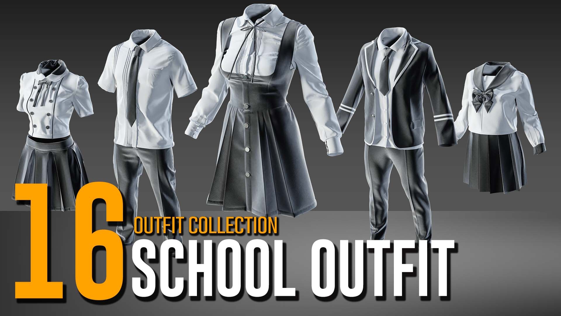 16 School Outfit Collection- VOL 09 3D Model - TurboSquid 2243102