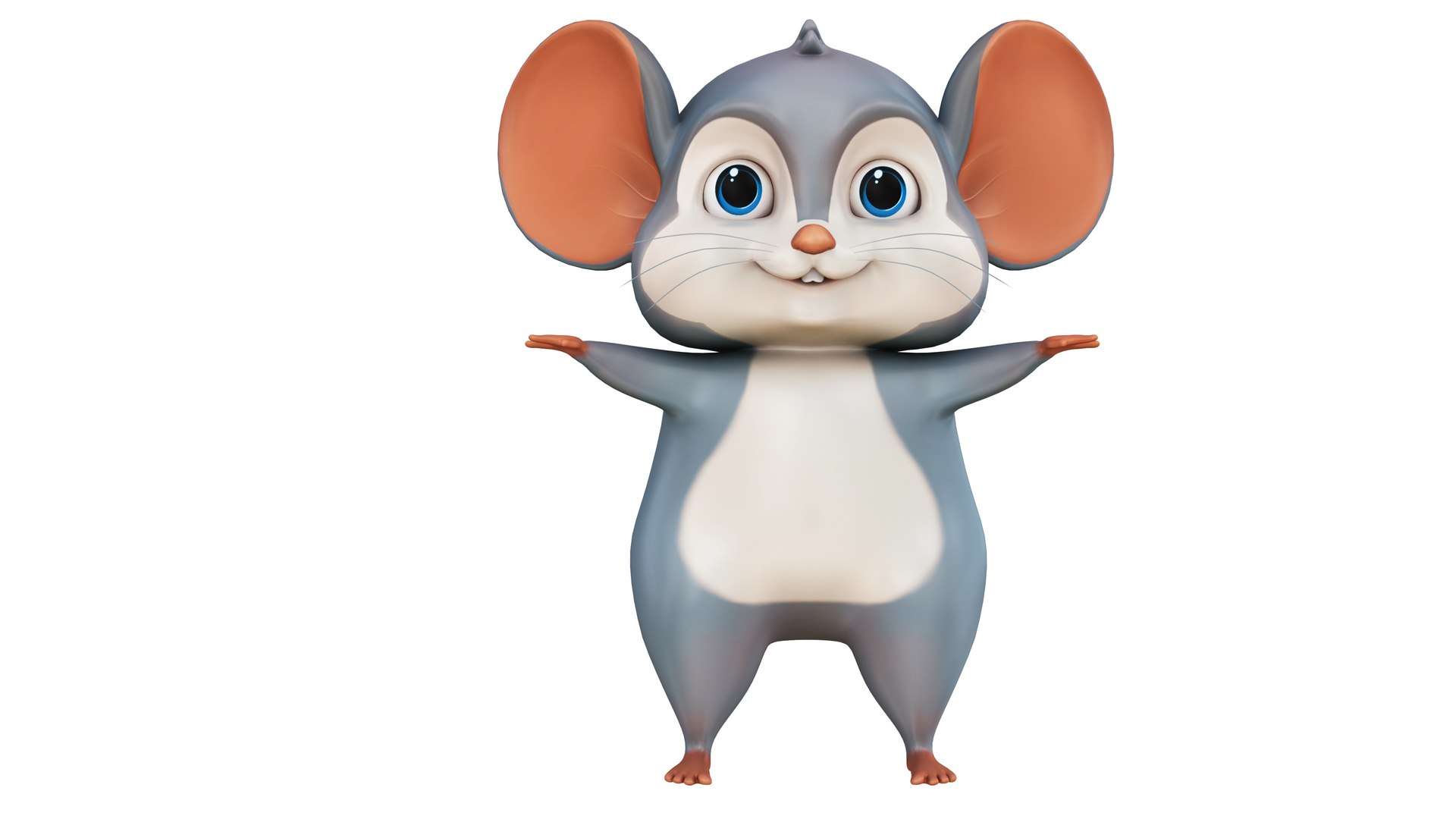 Cartoon Mouse Gray 3D - TurboSquid 2288927