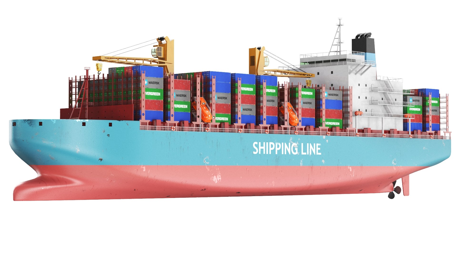 3D Detailed Container Ship Bulk Carrier - TurboSquid 2230697