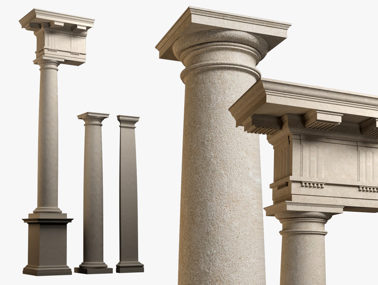 Doric Mutulary Column Pedestal Doric Order Vignola 3D Model - TurboSquid 2290175