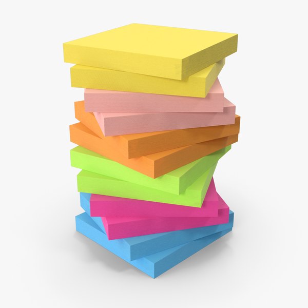 3D Sticky Notes With Push Pin model - TurboSquid 1838306