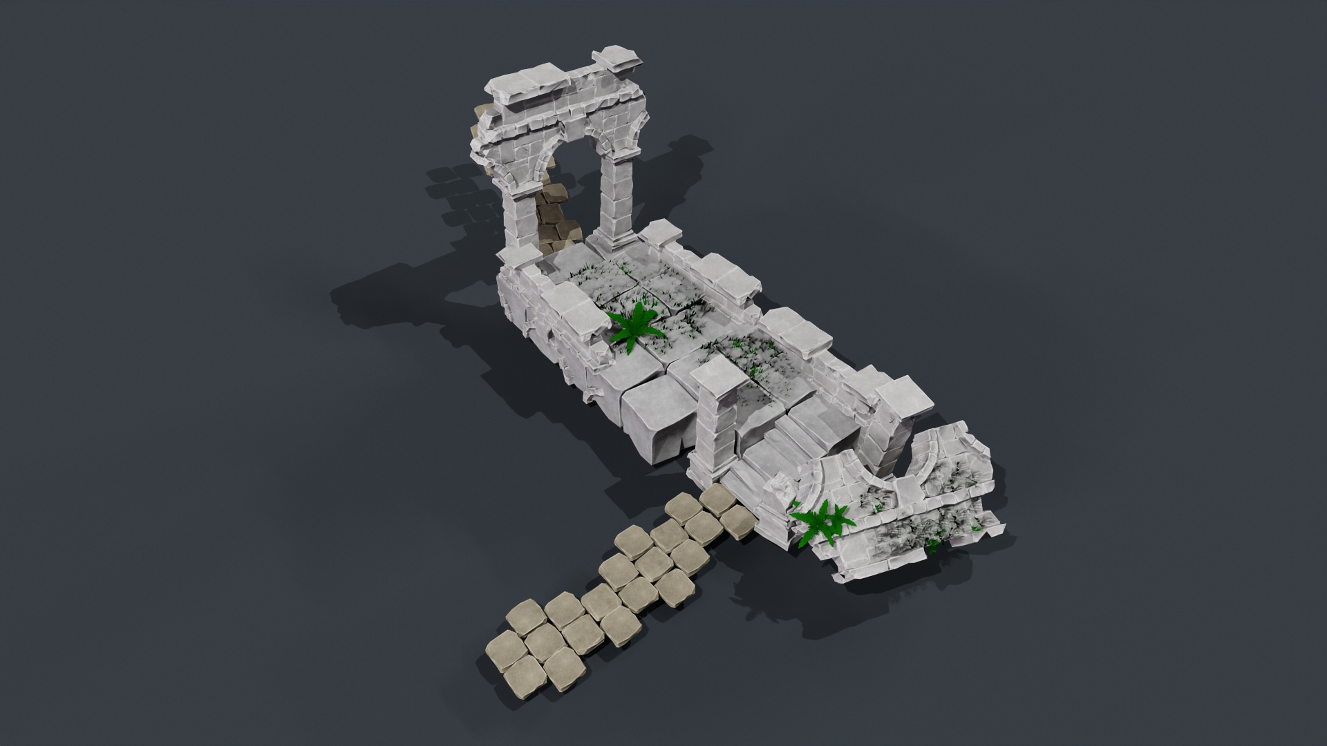 3D Ruin Gate - TurboSquid 2178266