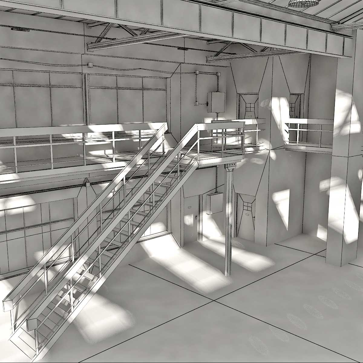 3d model warehouse interior exterior scene