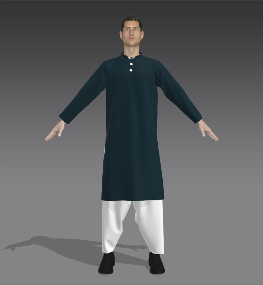 Free 3D Kurta Shalwar - TurboSquid 1454560