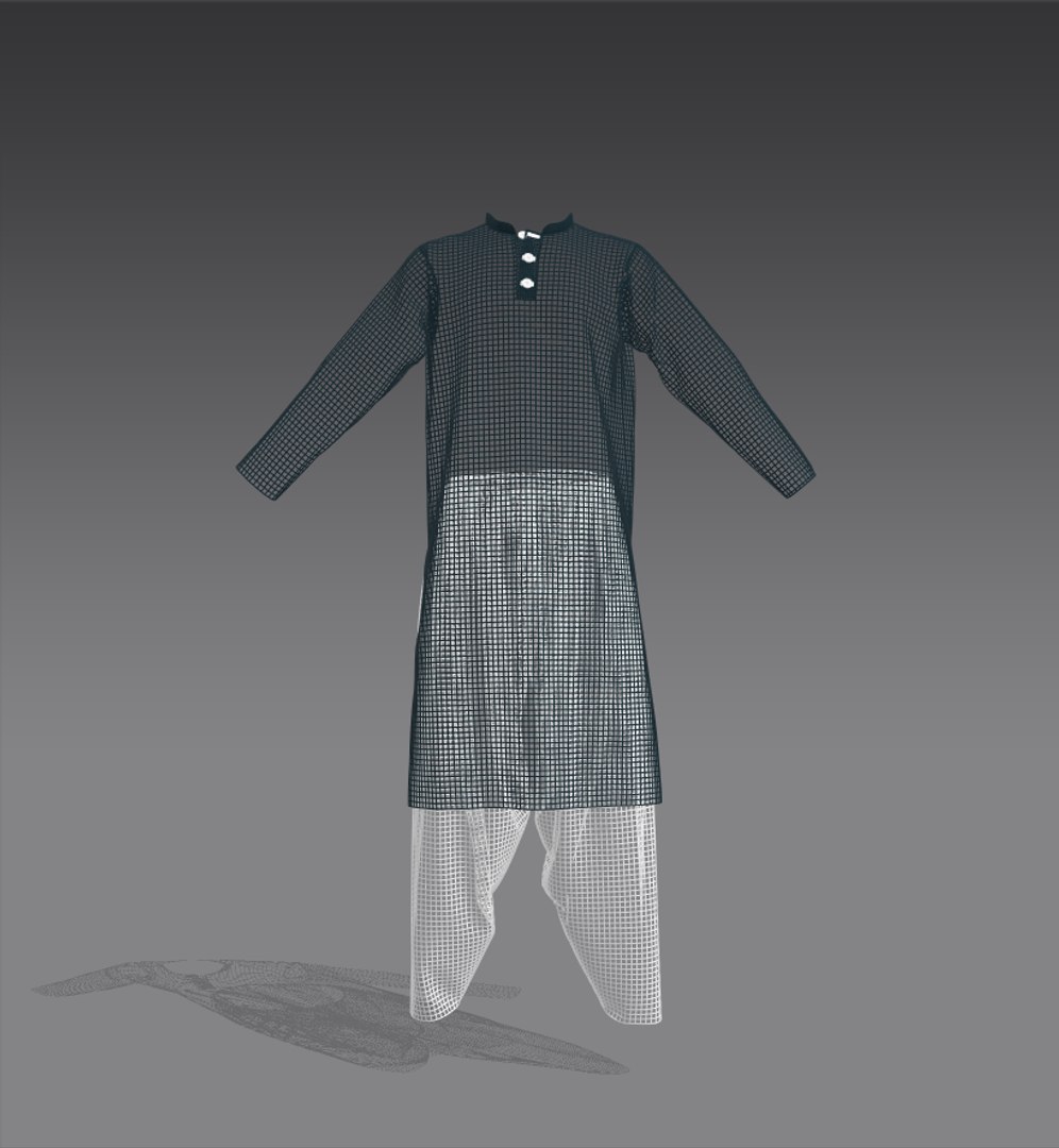 Free 3D Kurta Shalwar - TurboSquid 1454560