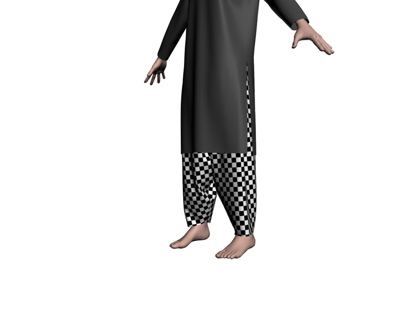Free 3D Kurta Shalwar - TurboSquid 1454560