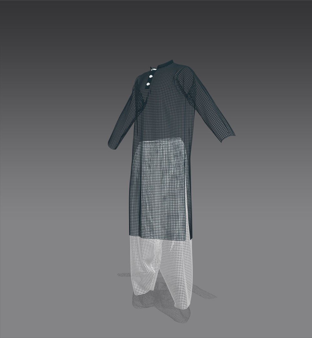 Free 3D Kurta Shalwar - TurboSquid 1454560