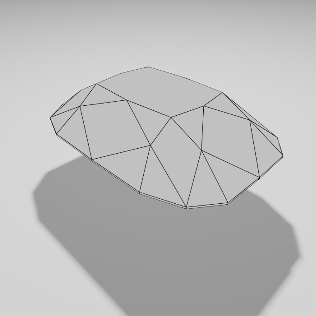 3d cushion rectangular cut diamond model