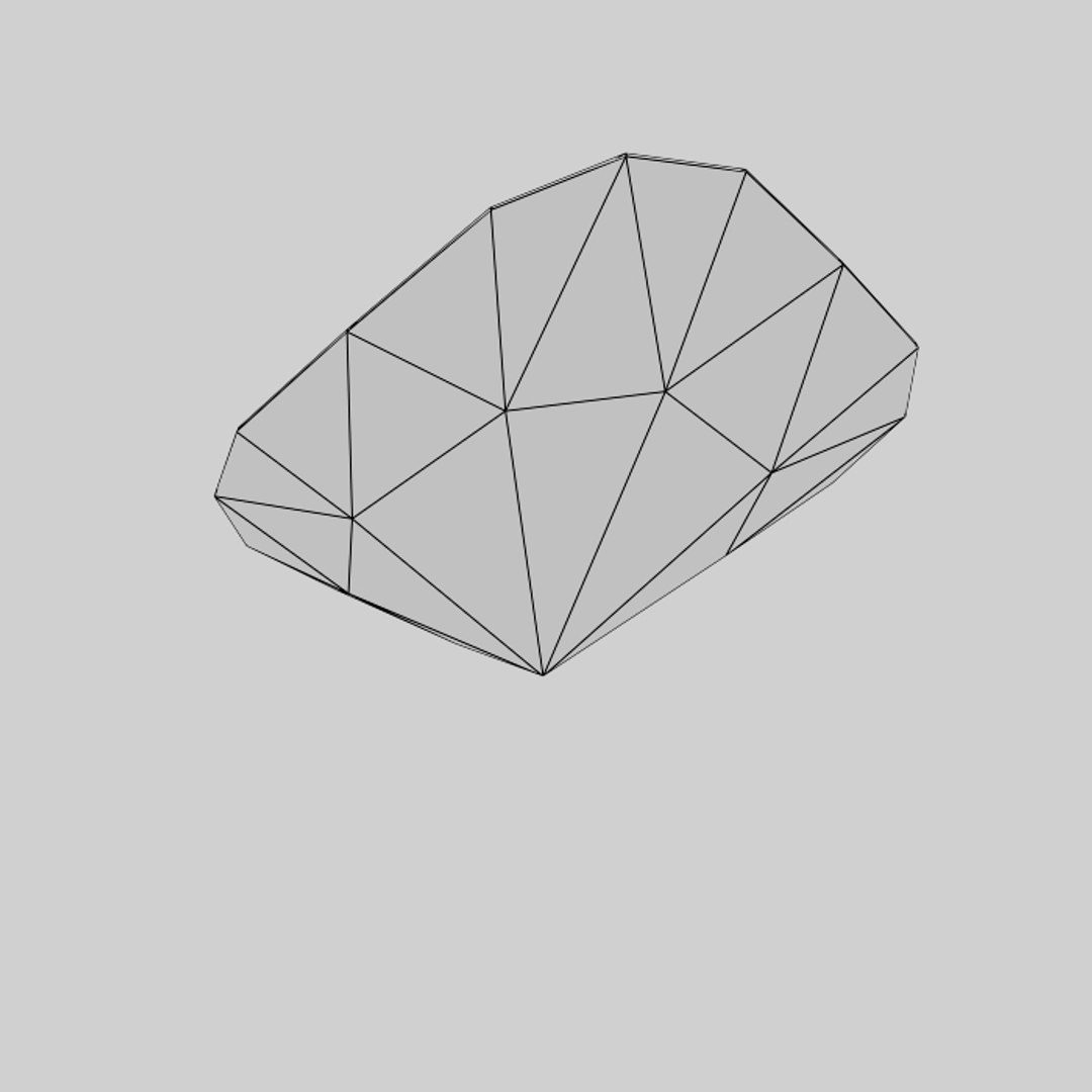 3d cushion rectangular cut diamond model