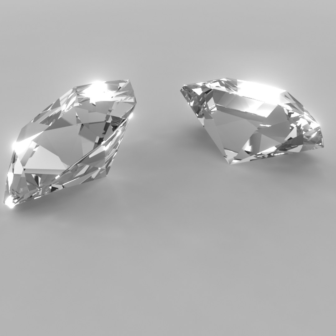 3d cushion rectangular cut diamond model