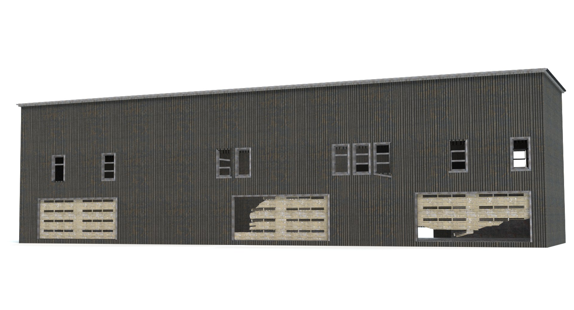 Abandoned Warehouse Ruin 3d Model