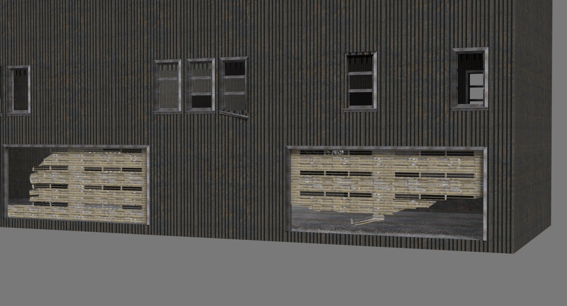Abandoned Warehouse Ruin 3d Model