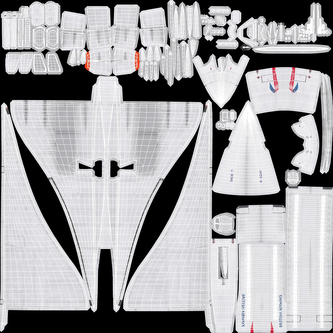 concorde supersonic passenger jet 3ds