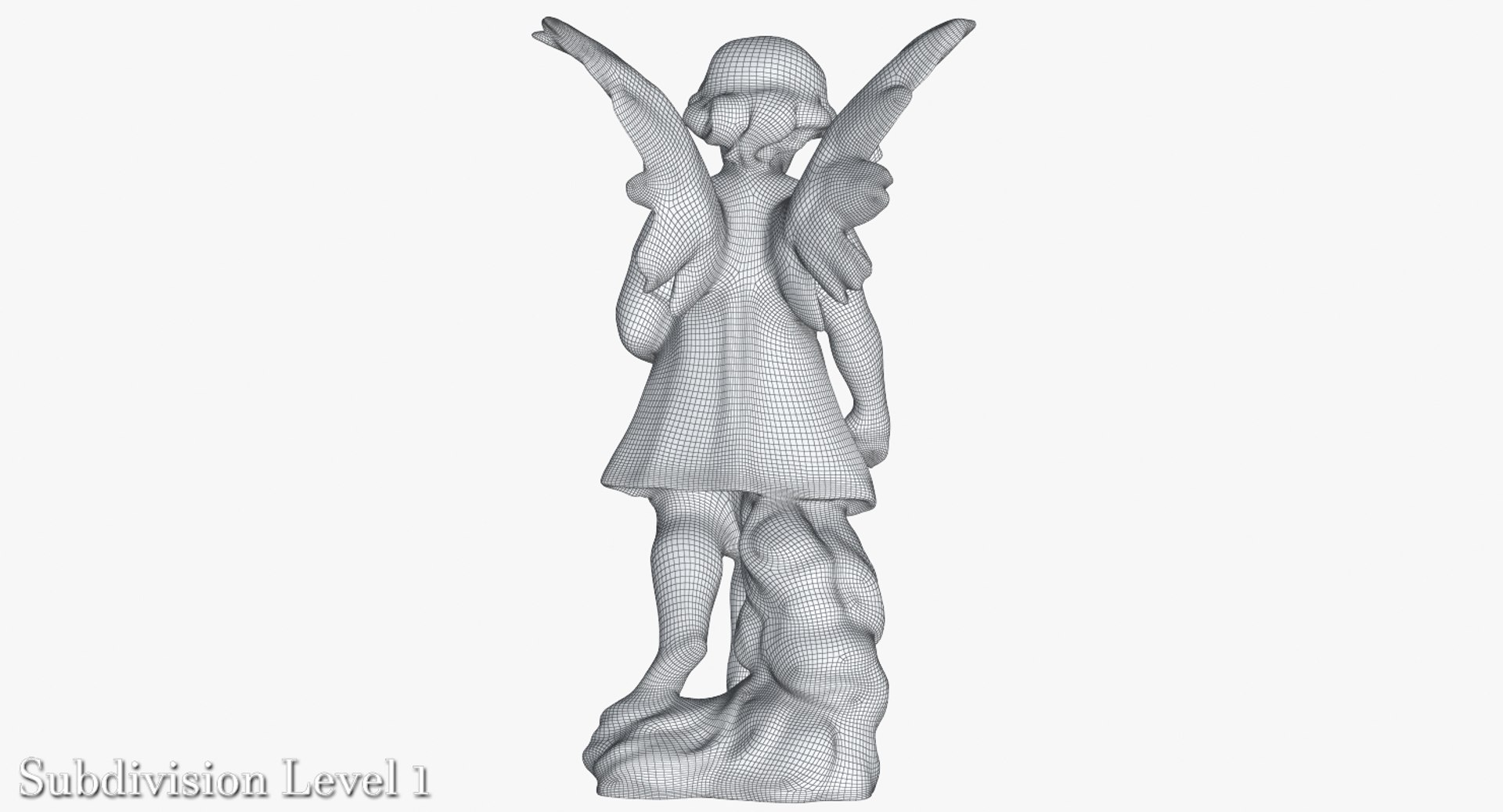 statue angel girl 3d 3ds