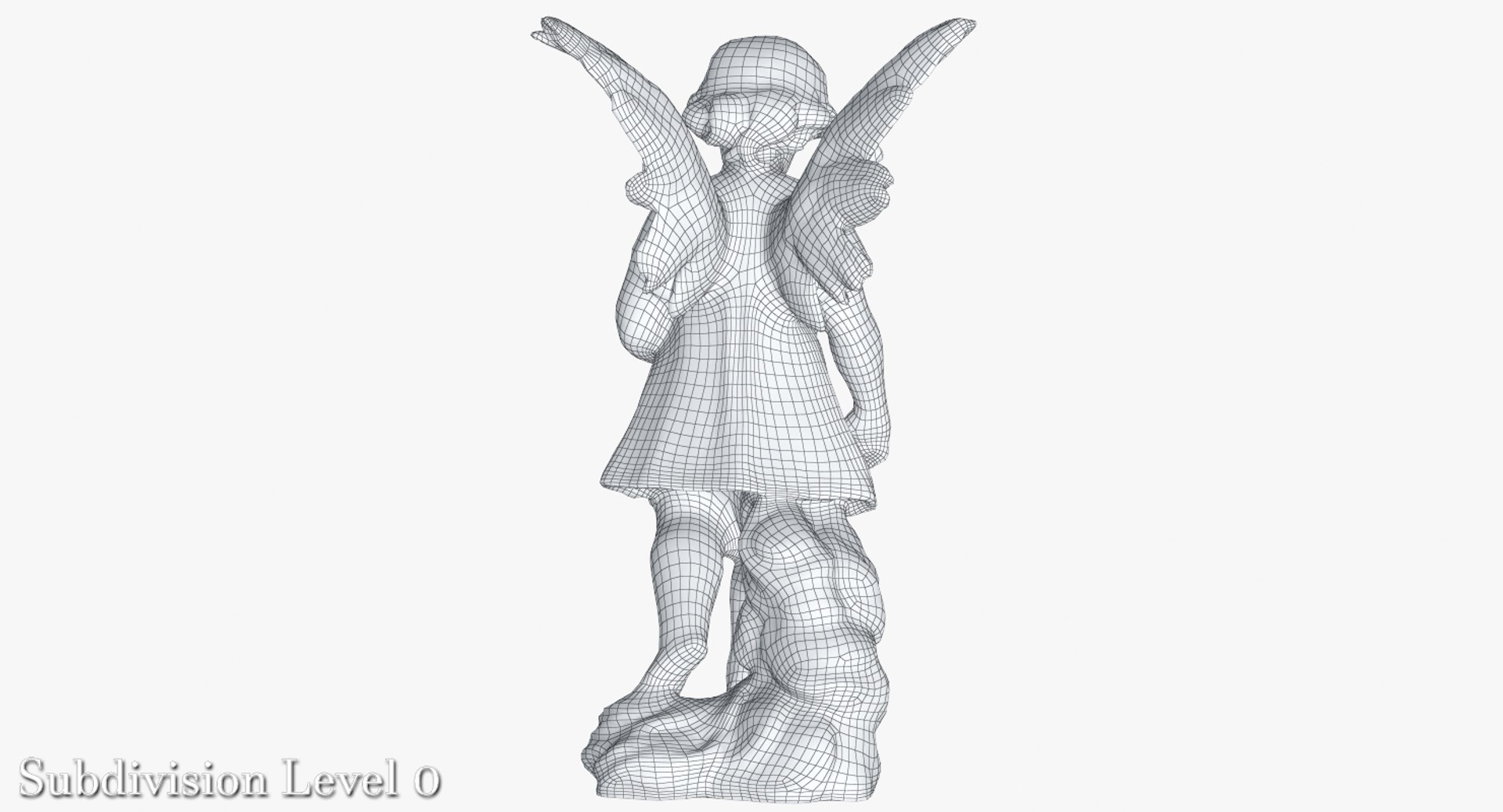 statue angel girl 3d 3ds