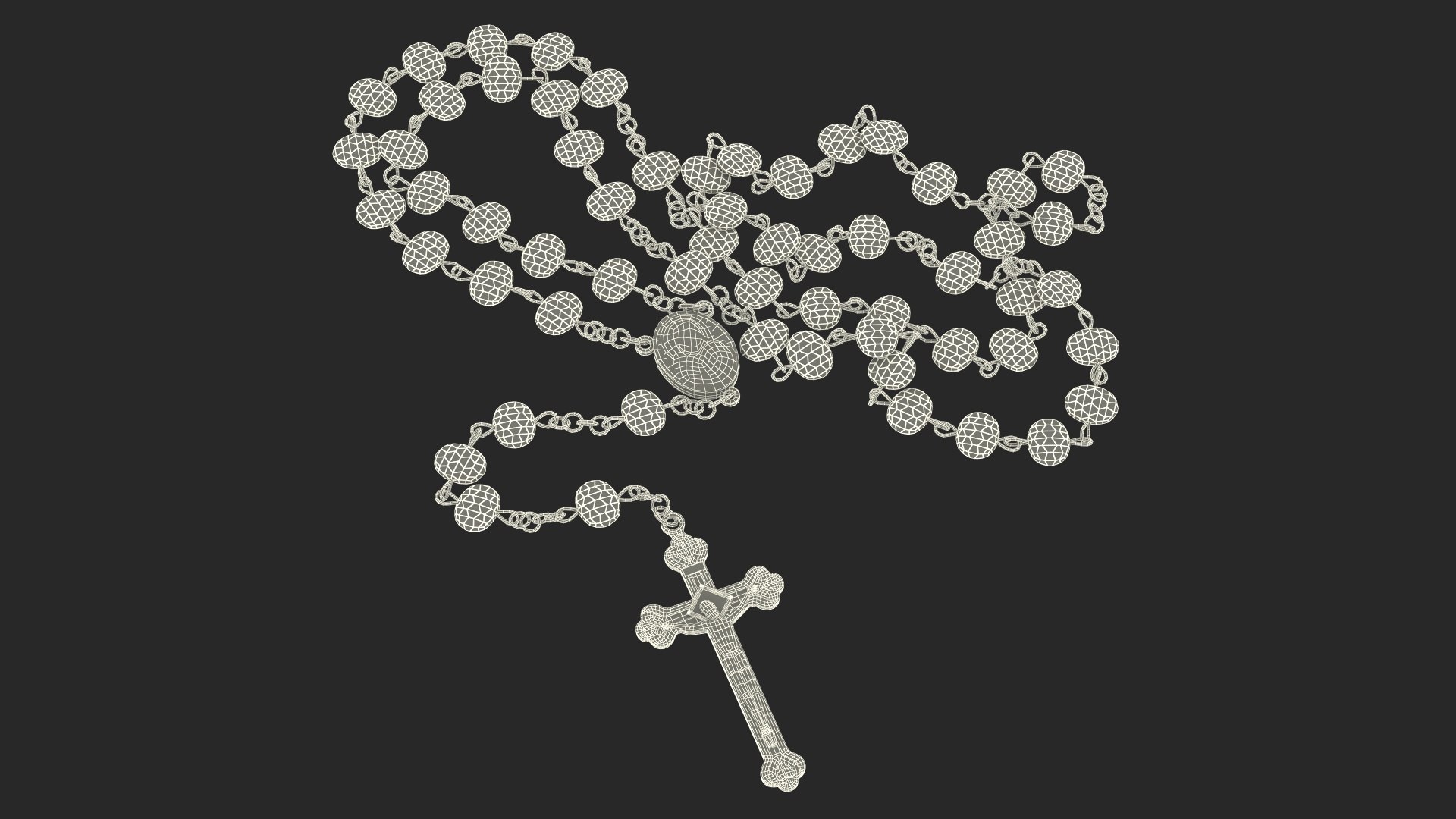 Religious Rosary Beads With Crucifix Pink 3D Model - TurboSquid 2185666