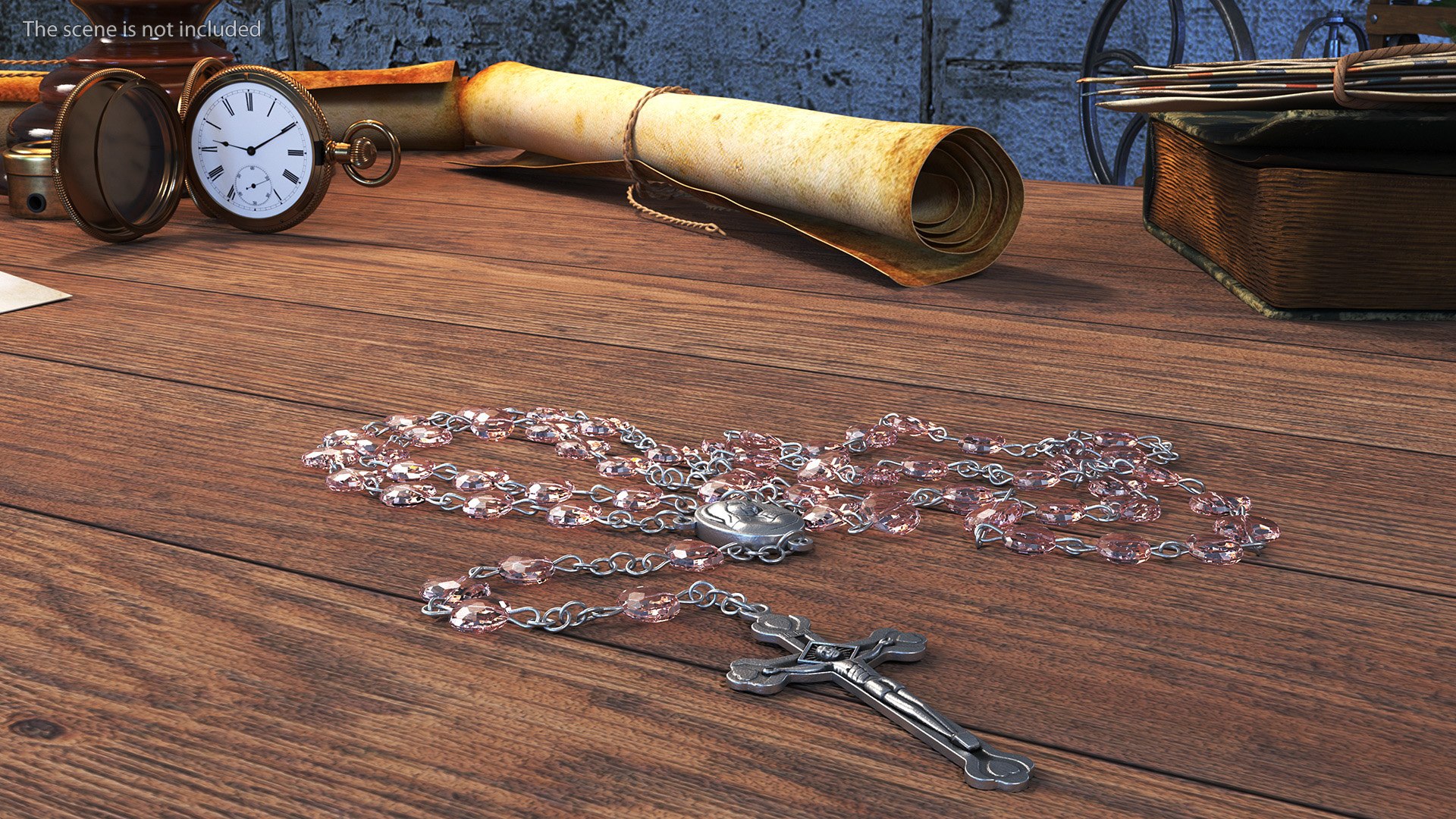 Religious Rosary Beads With Crucifix Pink 3D Model - TurboSquid 2185666