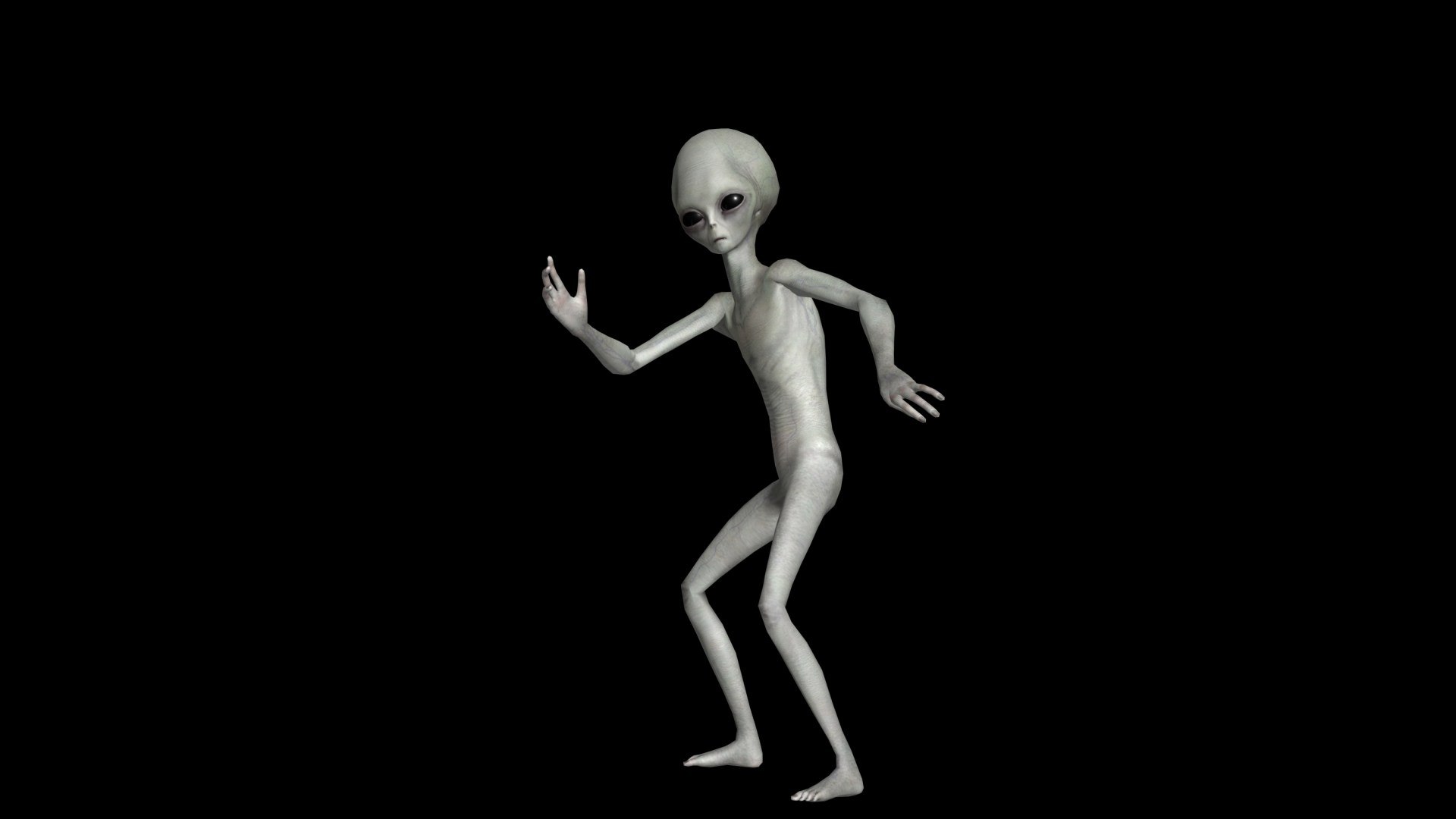 3D Super-Realistic Gray Alien 3D Animation - Zombie Scream - TurboSquid ...