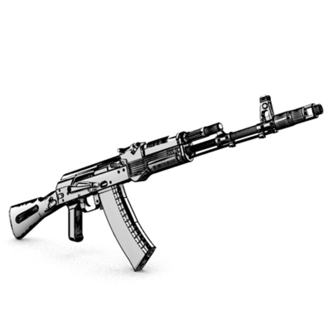 Ak-74m Assault Rifle Ak 3d Max