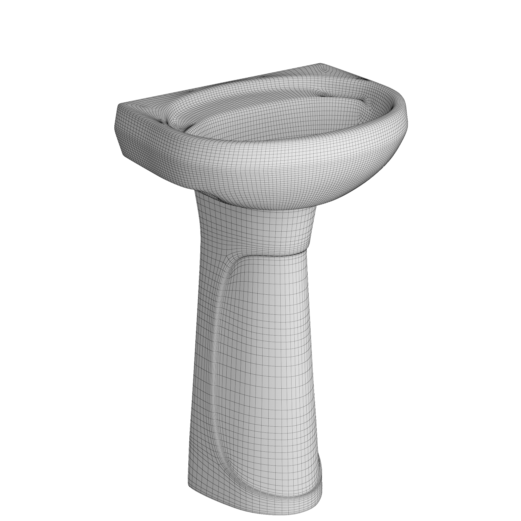 3D pedestal wash basin bathroom sink model - TurboSquid 1692124