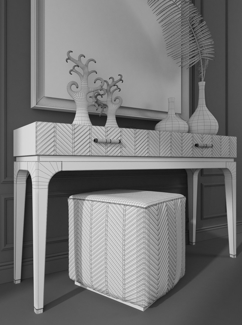 3D Model Dressing Table Console Aleal - TurboSquid 1381226