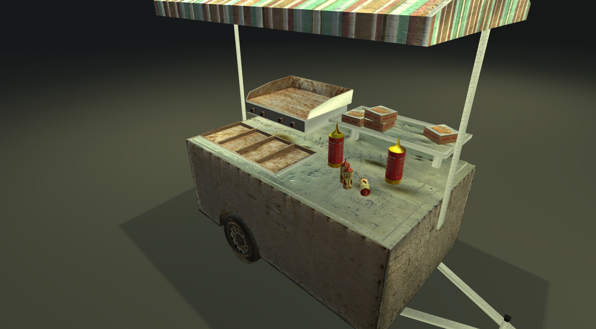 Realistic Food Cart Pbr 3D Model - TurboSquid 1354889