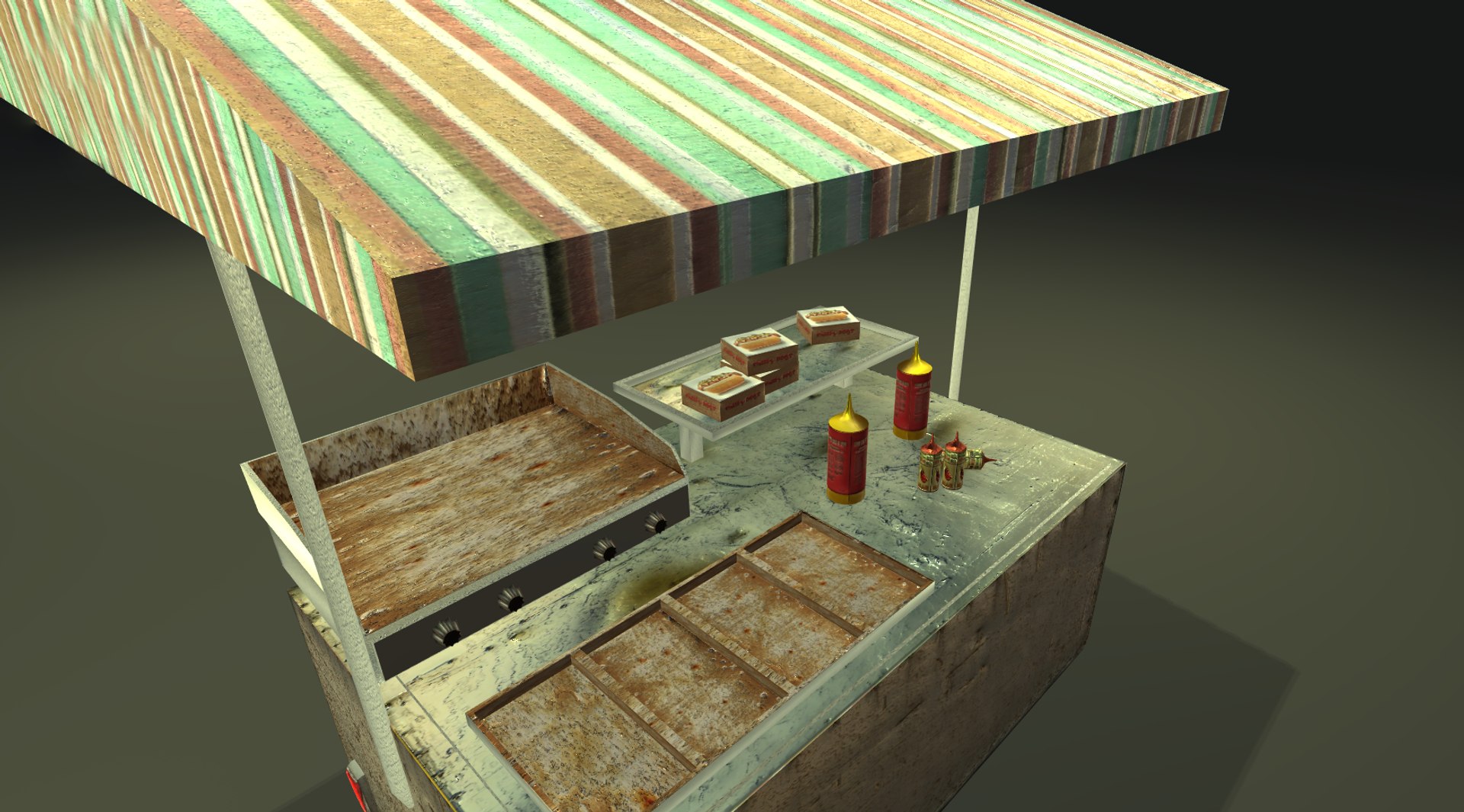 Realistic Food Cart Pbr 3D Model - TurboSquid 1354889