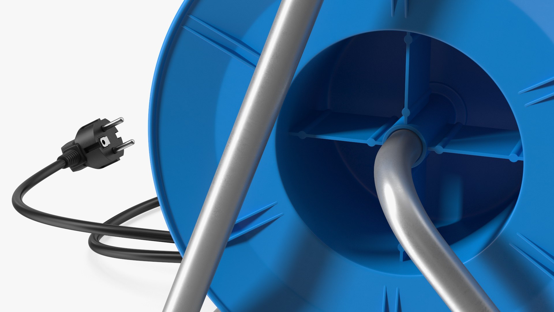 3D Retractable Extension Cord Reel with Electric Outlets model ...