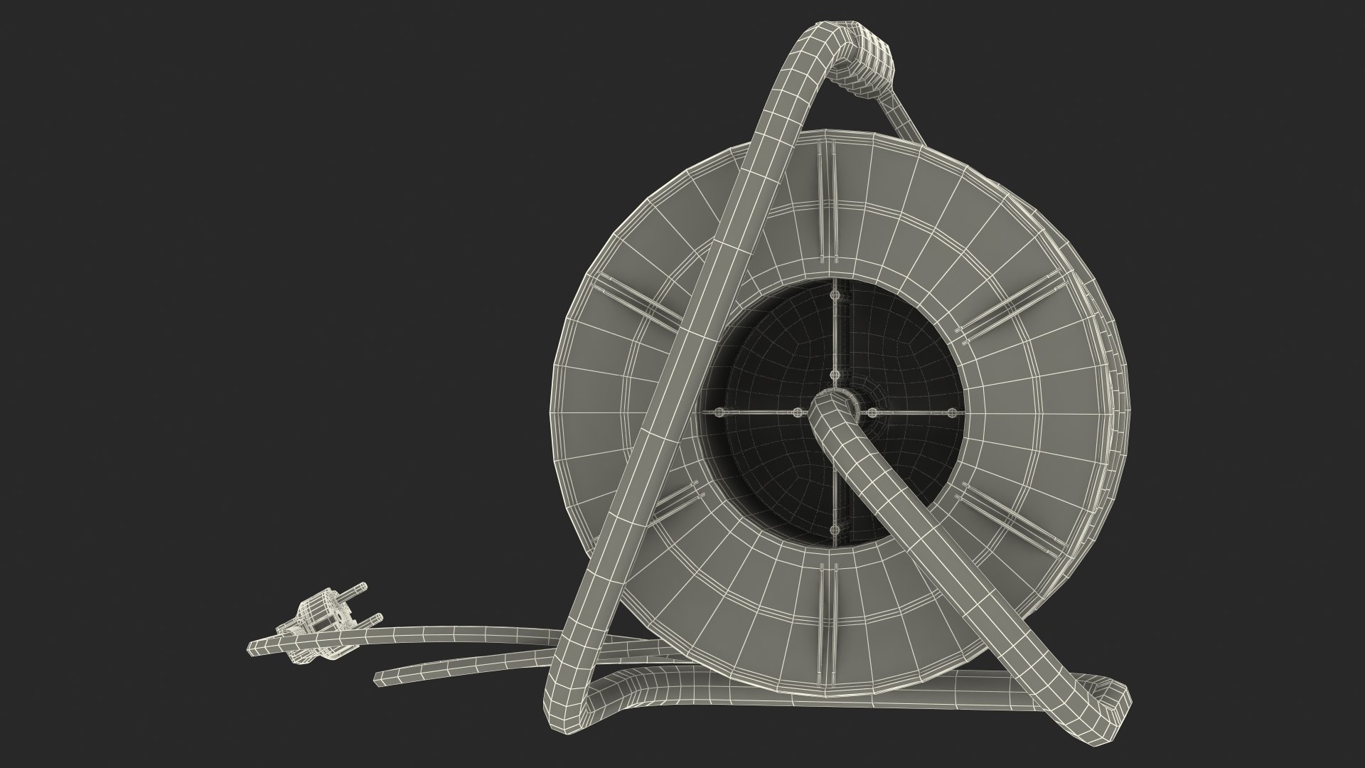 3D Retractable Extension Cord Reel with Electric Outlets model ...