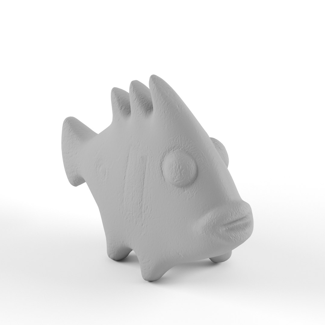 3D Clay Fish Sculpture Model - TurboSquid 1524361