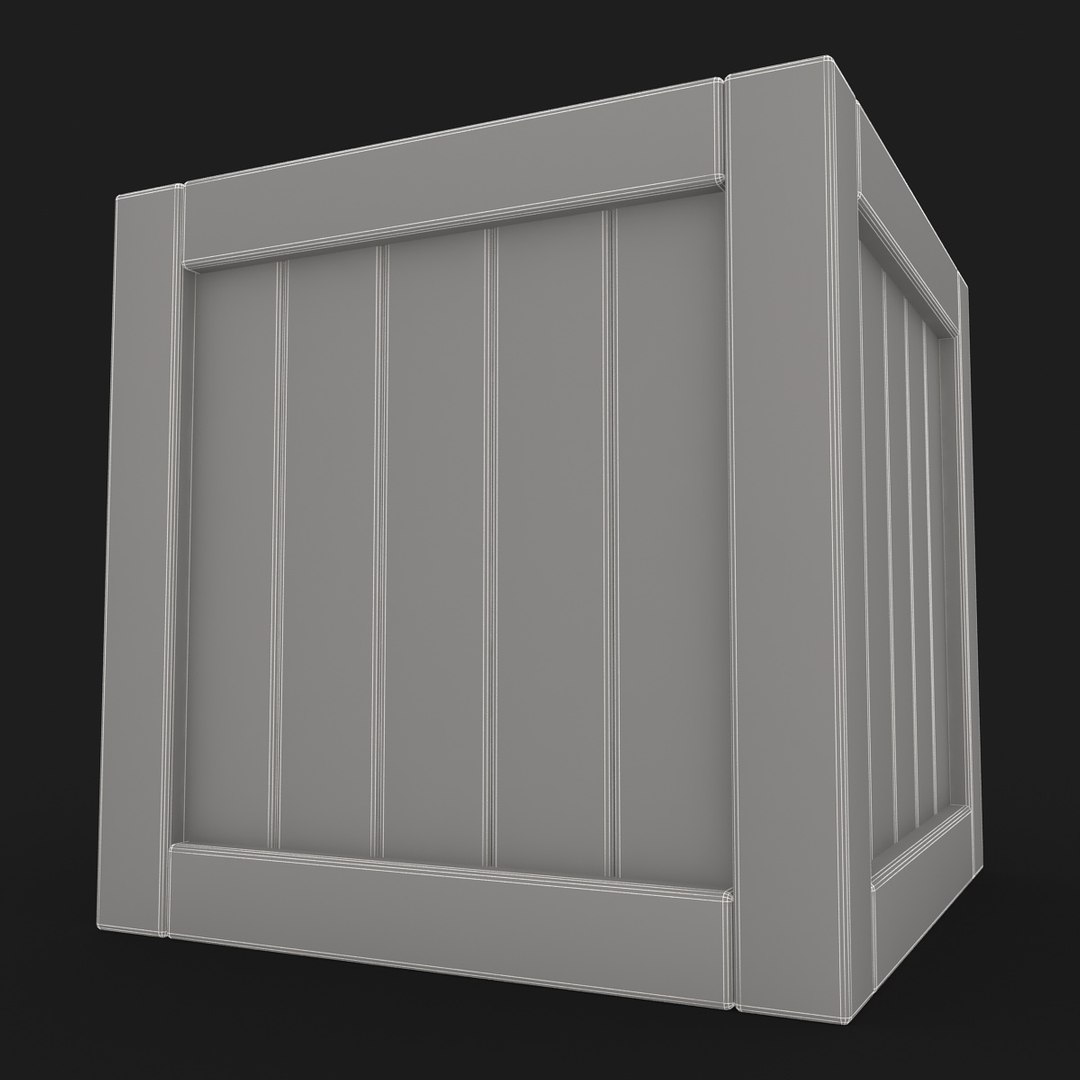 3d Realistic Wooden Box 01 Model