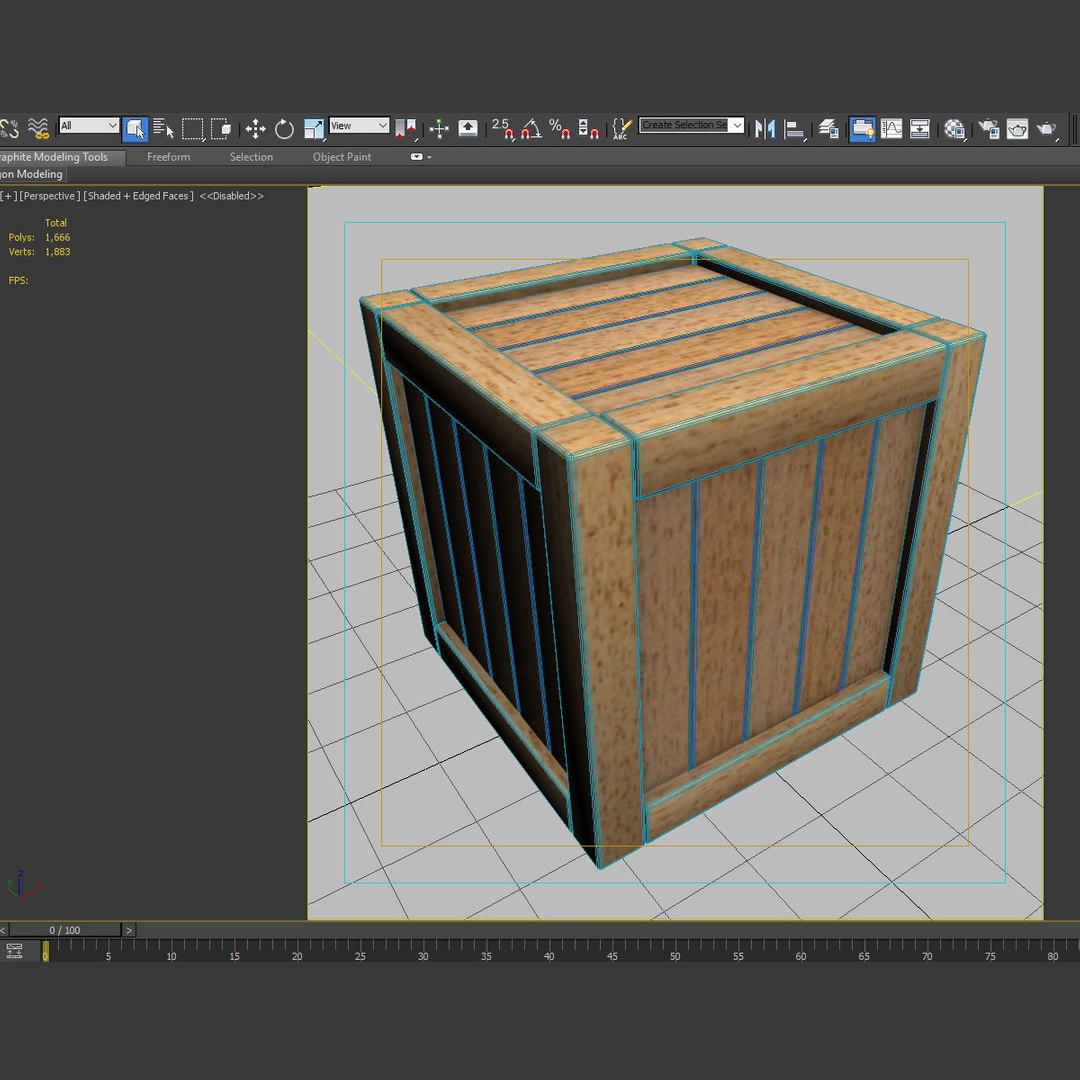 3d Realistic Wooden Box 01 Model