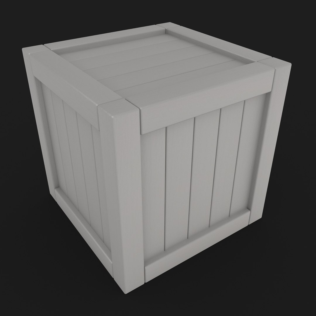 3d Realistic Wooden Box 01 Model