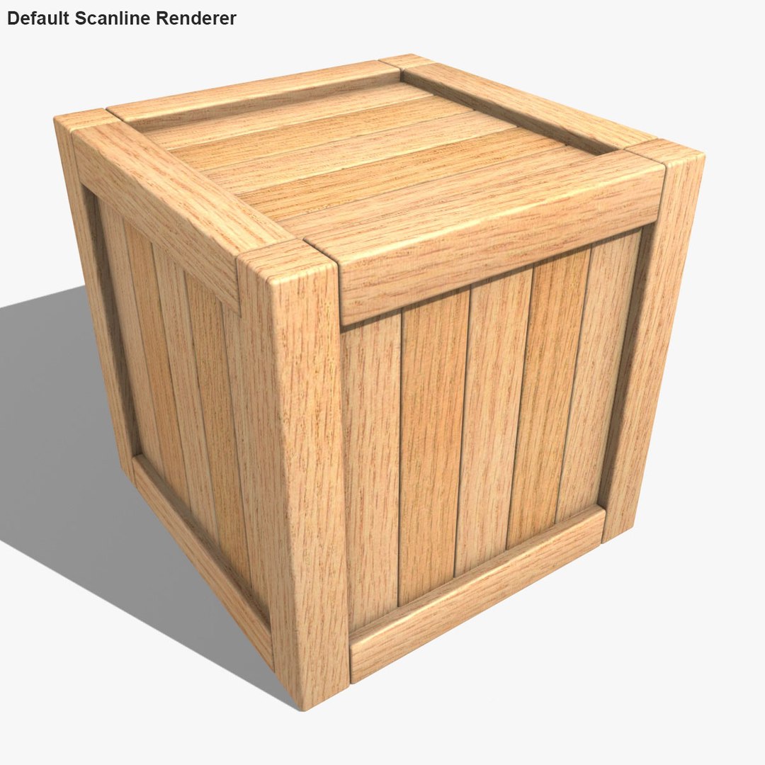 3d Realistic Wooden Box 01 Model