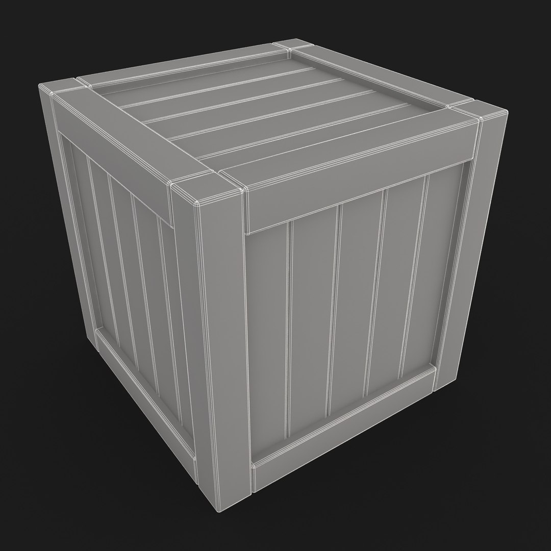 3d Realistic Wooden Box 01 Model