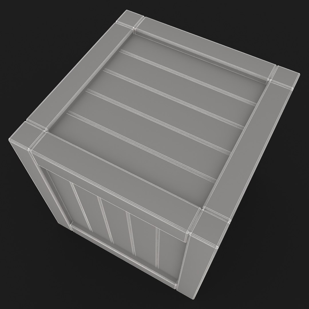 3d Realistic Wooden Box 01 Model