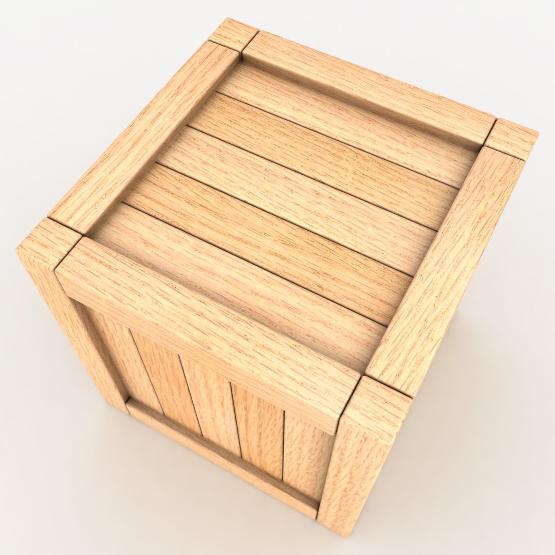 3d Realistic Wooden Box 01 Model